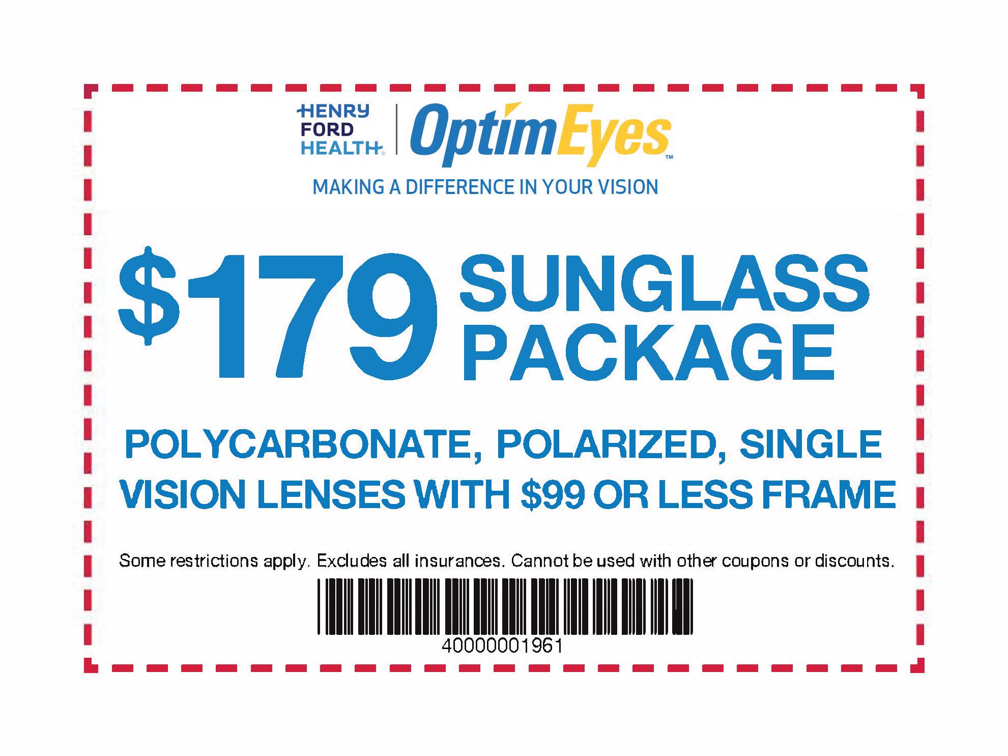 Coupons | OptimEyes | Henry Ford Health - Detroit, MI