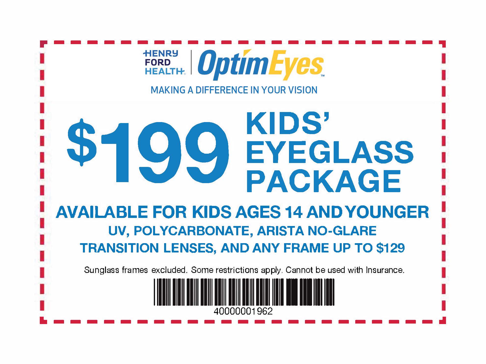 Coupons | OptimEyes | Henry Ford Health - Detroit, MI