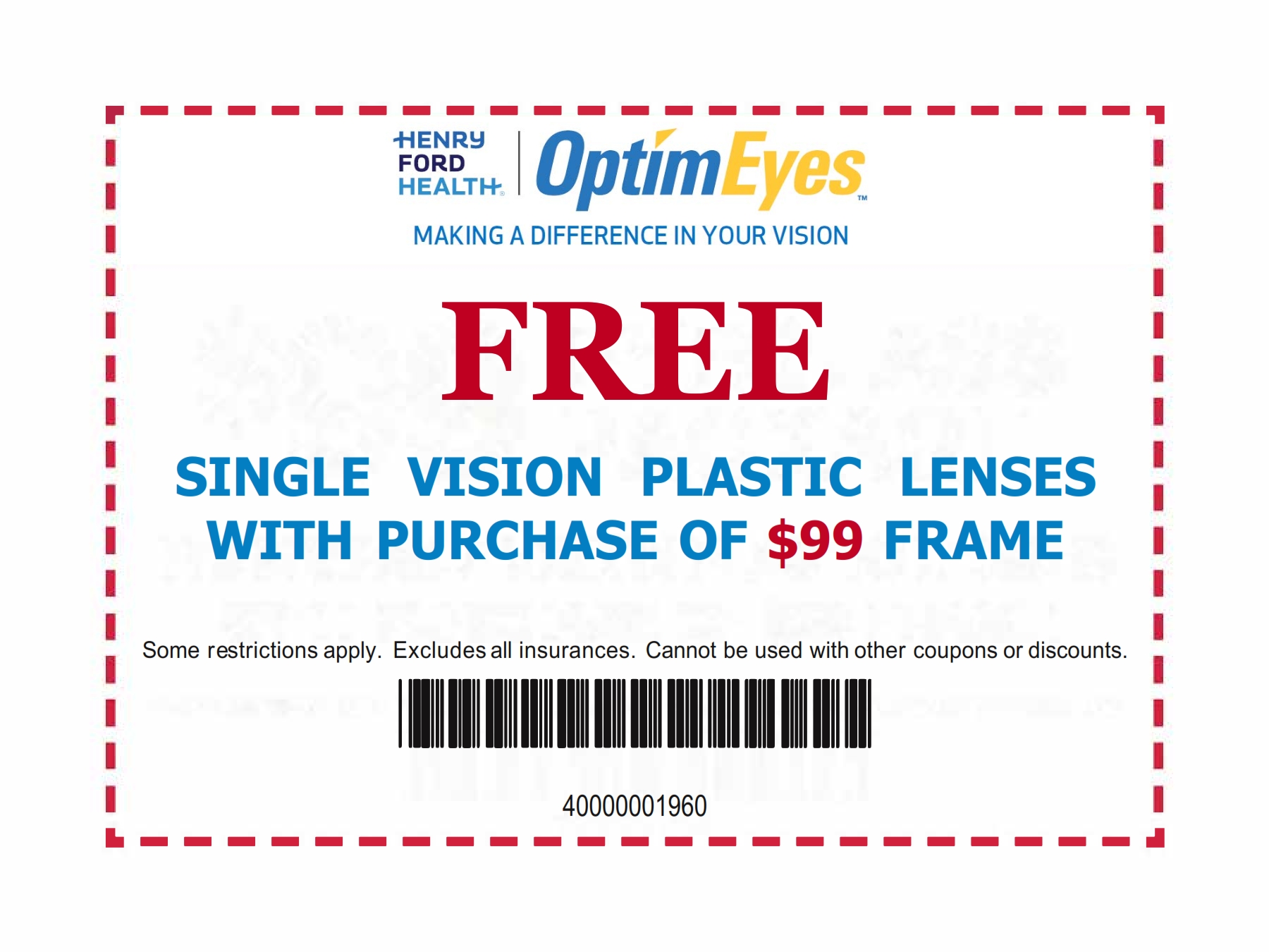 Coupons | OptimEyes | Henry Ford Health - Detroit, MI