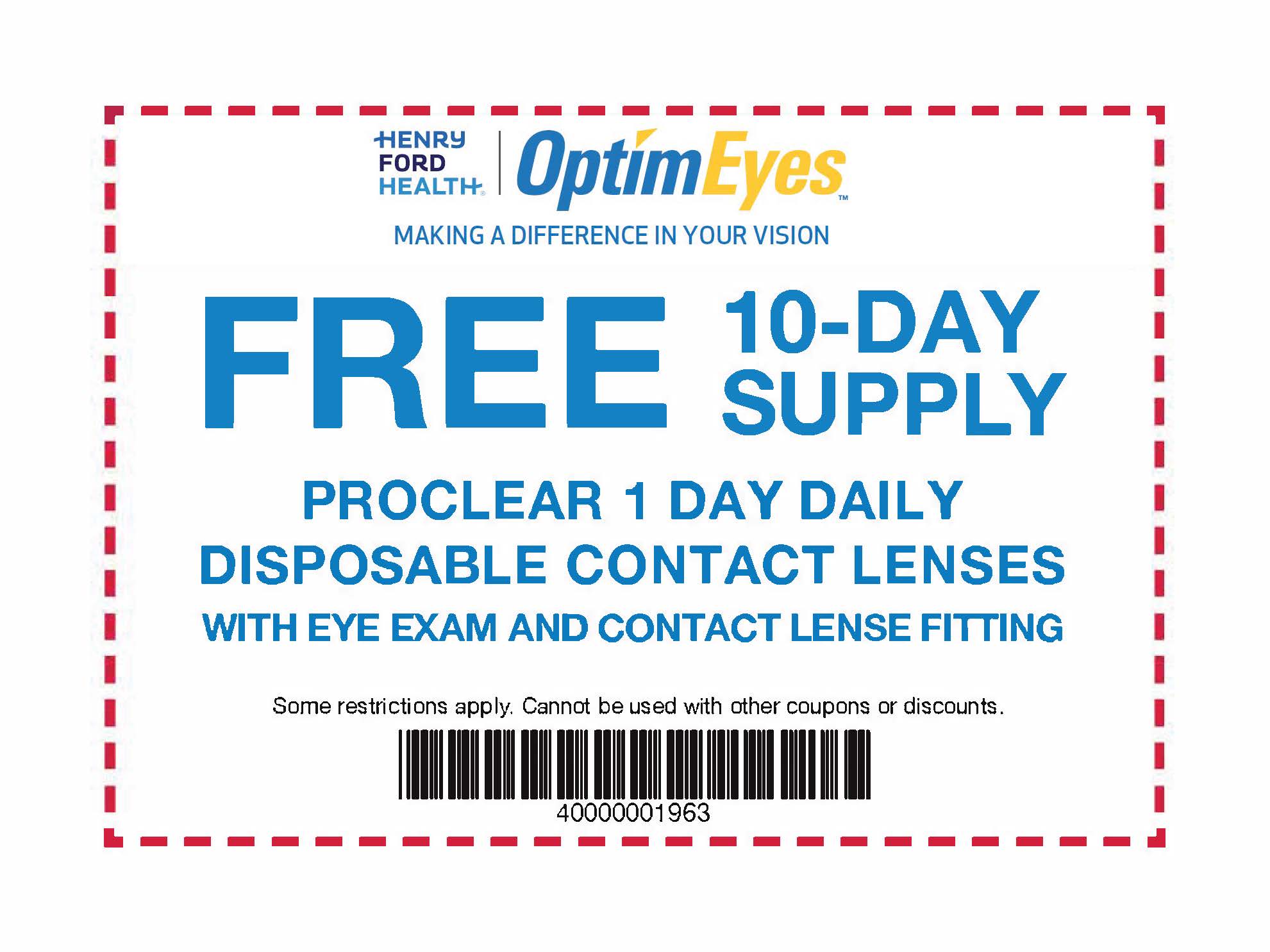 Coupons | OptimEyes | Henry Ford Health - Detroit, MI