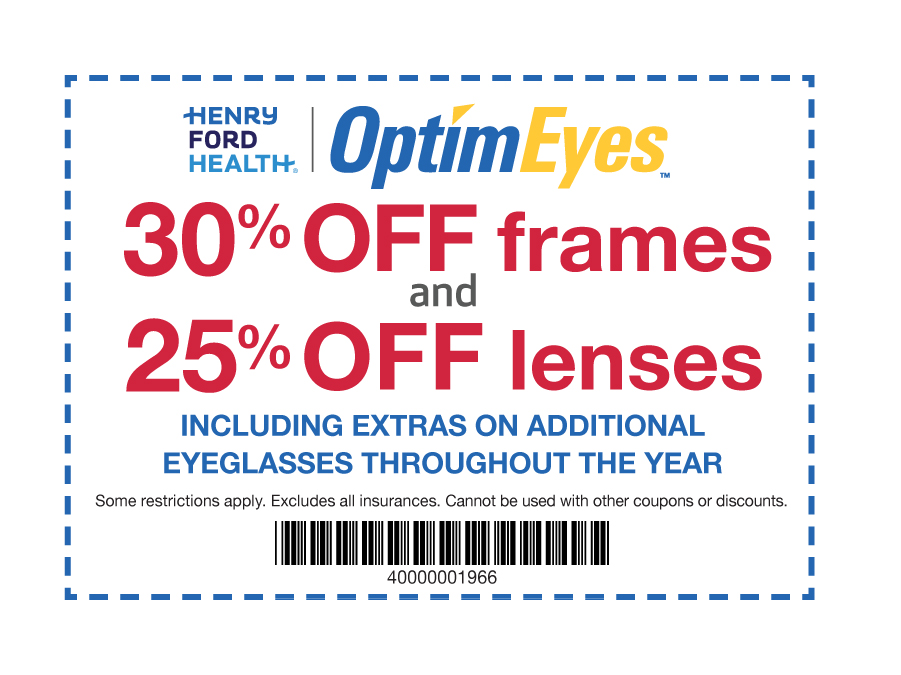 Coupons | OptimEyes | Henry Ford Health - Detroit, MI